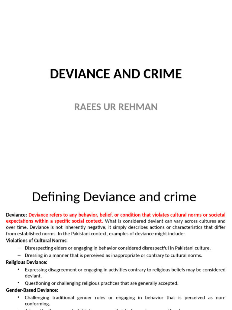 Deviance and Crime | PDF