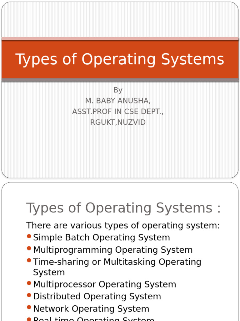 Types of Operating Systems | PDF