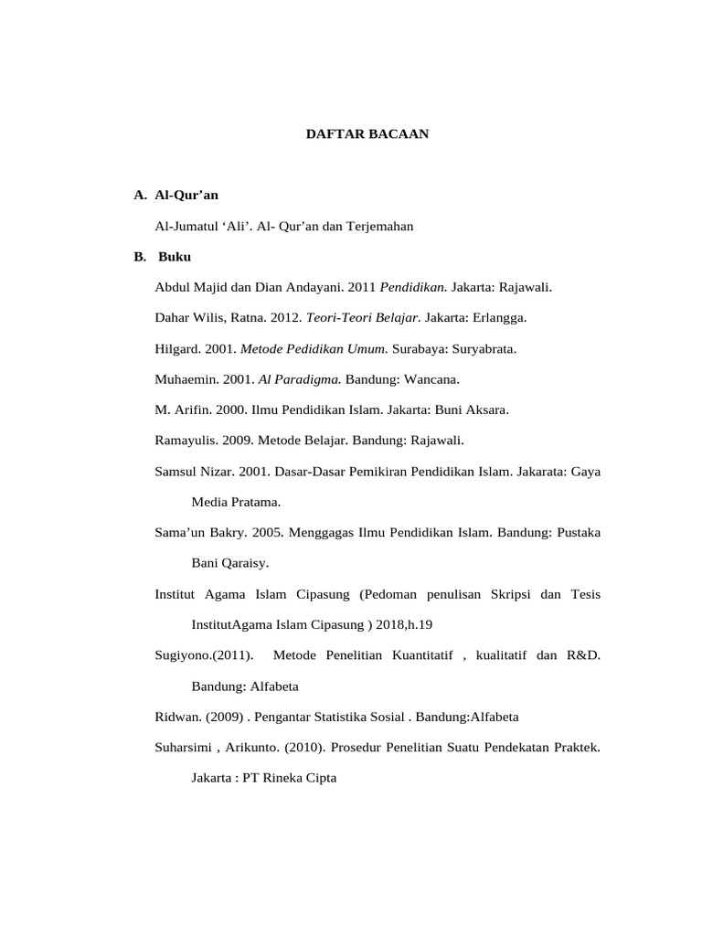 Daftar Bacaan | PDF