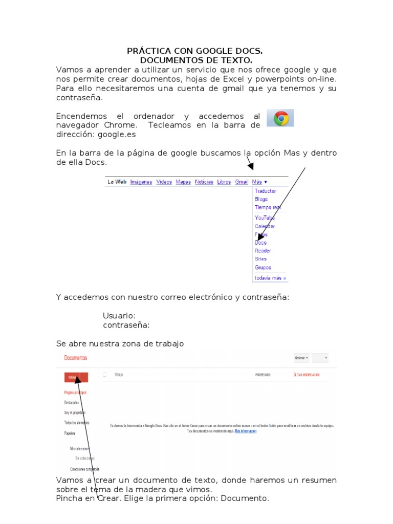 PRÁCTICA CON GOOGLE DOCS | PDF | Google | Tallo de la planta