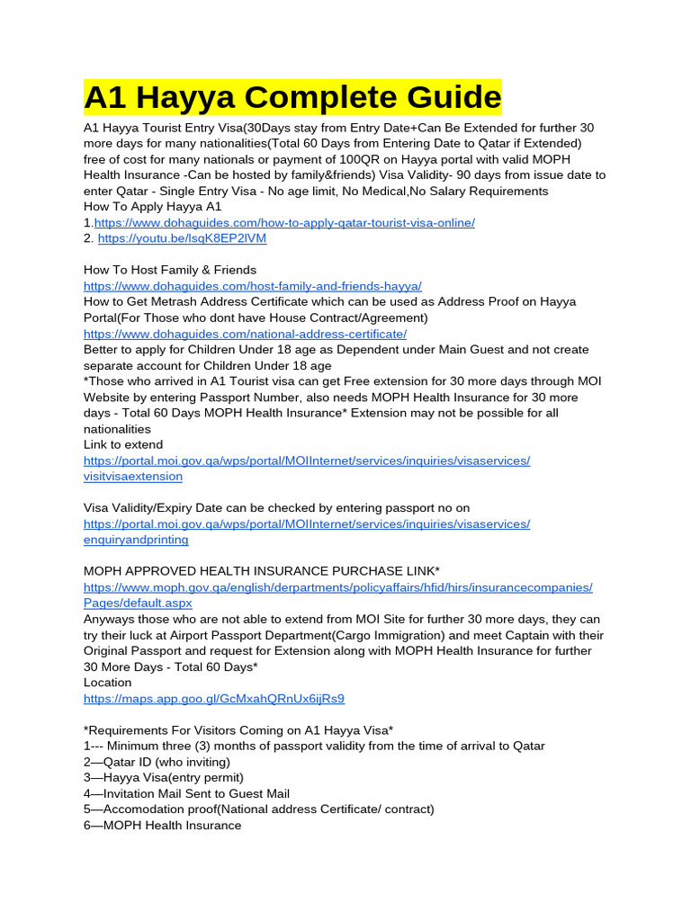 A1 Hayya Complete Guide | PDF