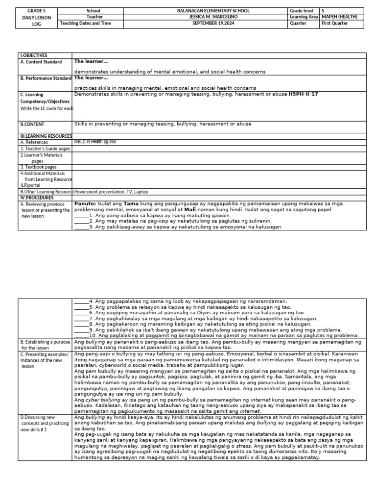 MAPEH5 Q1 - W8 - Day 4 5 | PDF