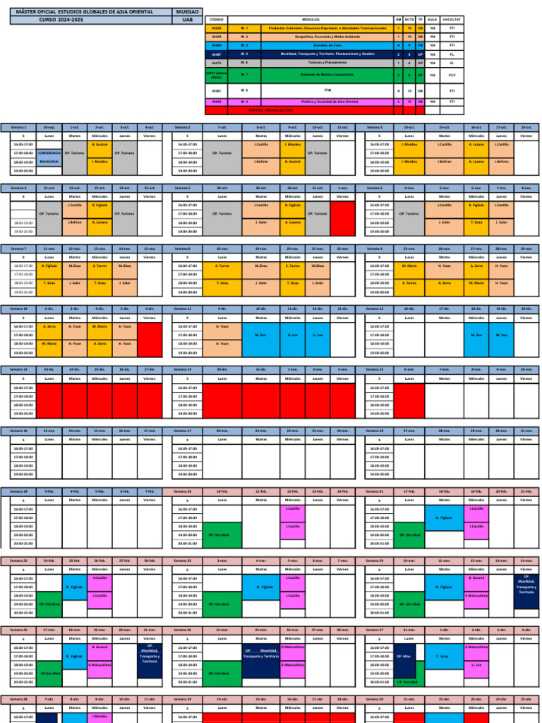 Horaris Muegao 24-25 | PDF