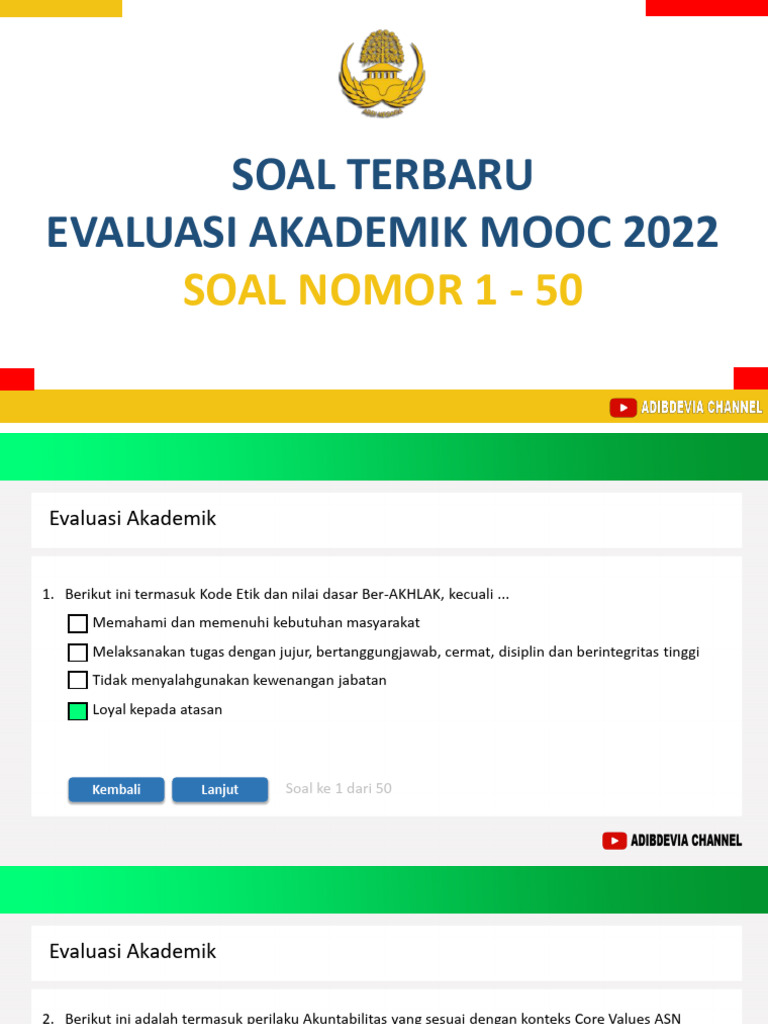 Soal Mooc 2022 | PDF