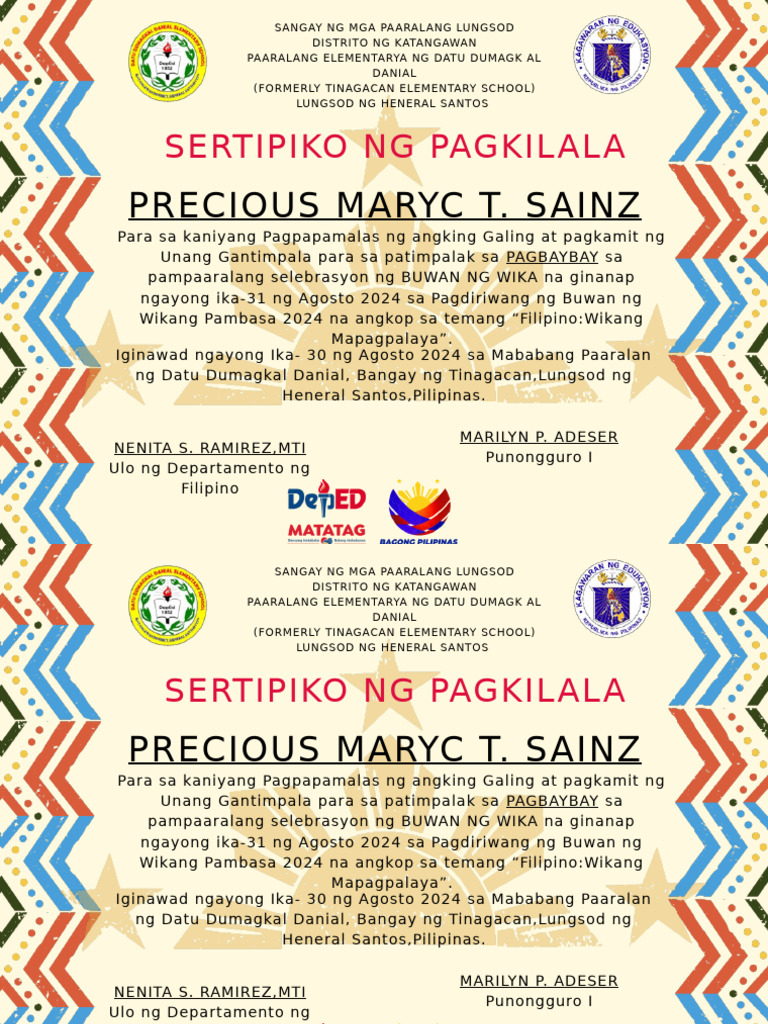 Filipino Club Educational Poster in Yellow Blue Red Illustrative Style ...