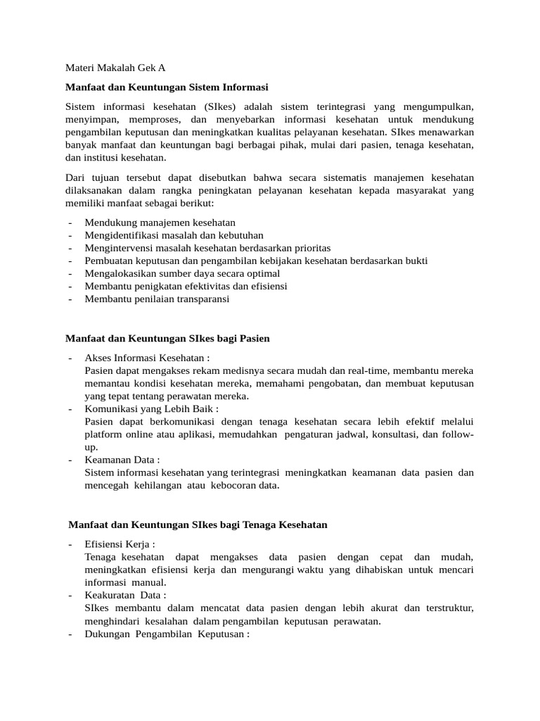 Materi Makalah SIK | PDF