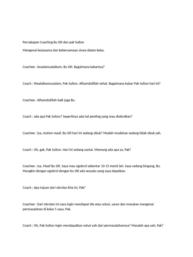 Percakapan Coaching | PDF