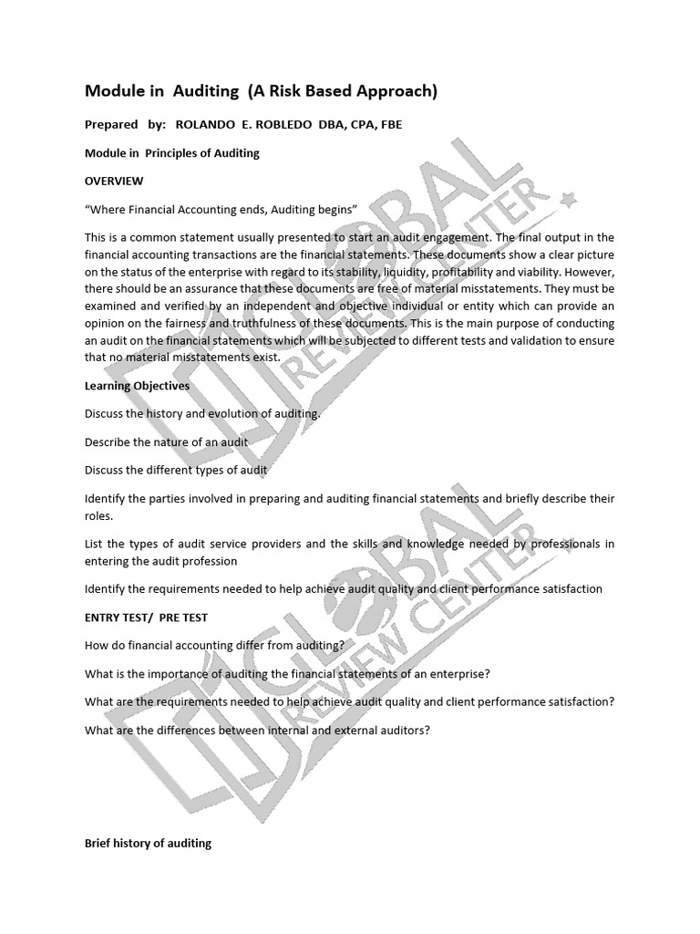 Module in Auditing Updated | PDF