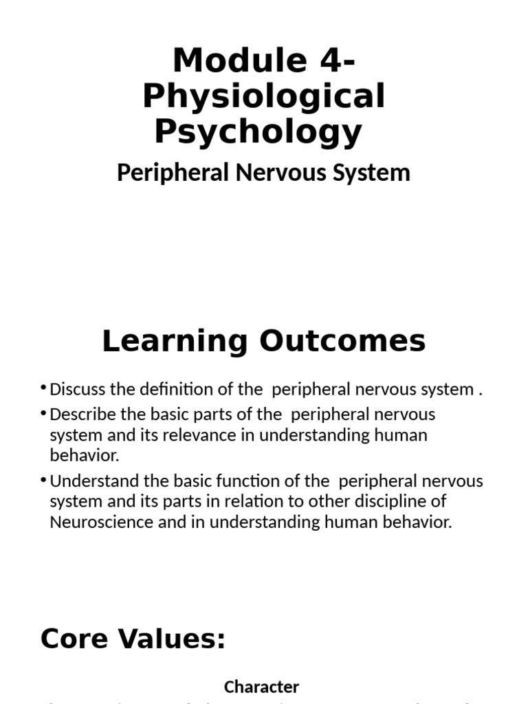 Module 4 Physiological Psychology | PDF