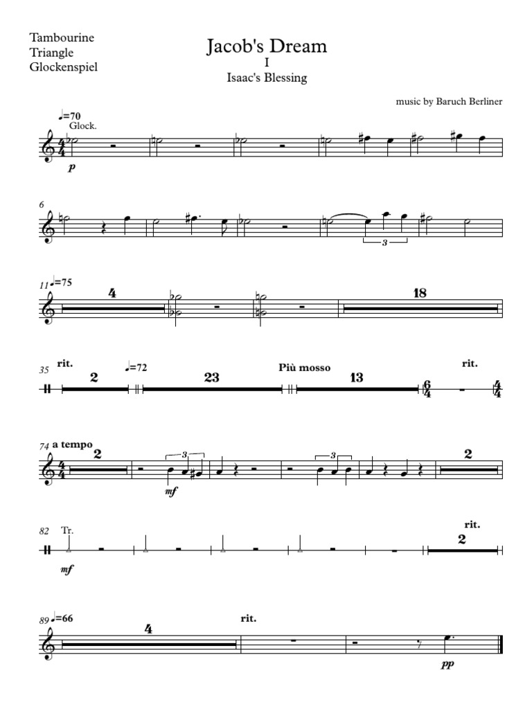 Jacob's Dream (Violin and Chamber Orchestra) - Percussion | PDF ...
