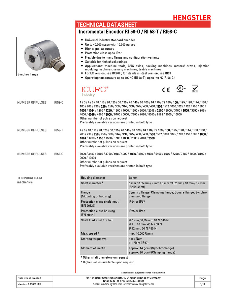 Datasheet Ri58-O 2021 en | PDF