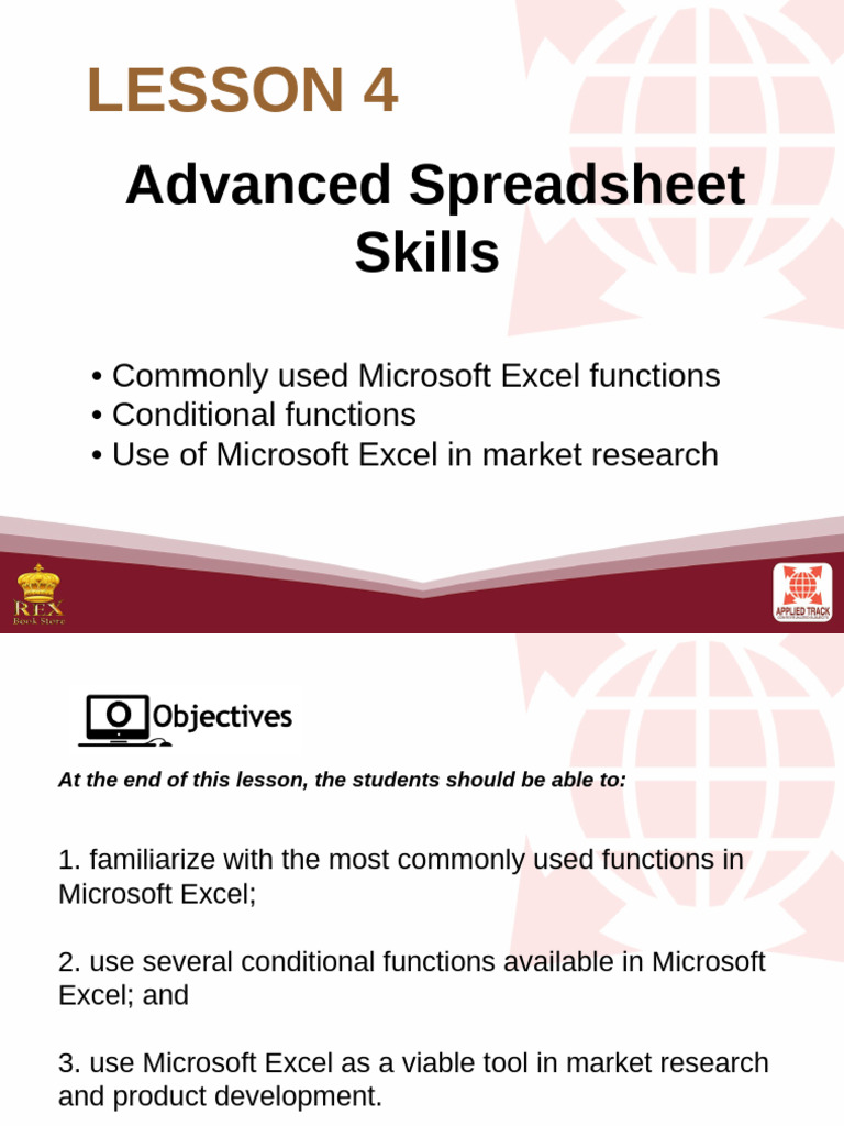 L4 Advanced Spreadsheet Skills | PDF