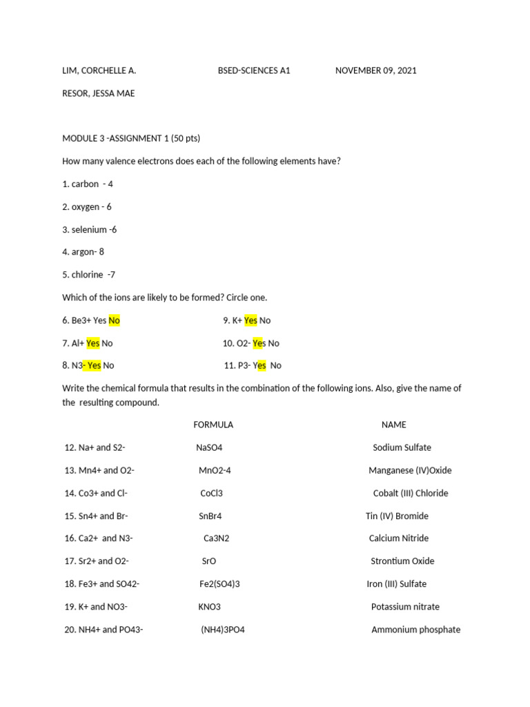 Assignment Chem | PDF