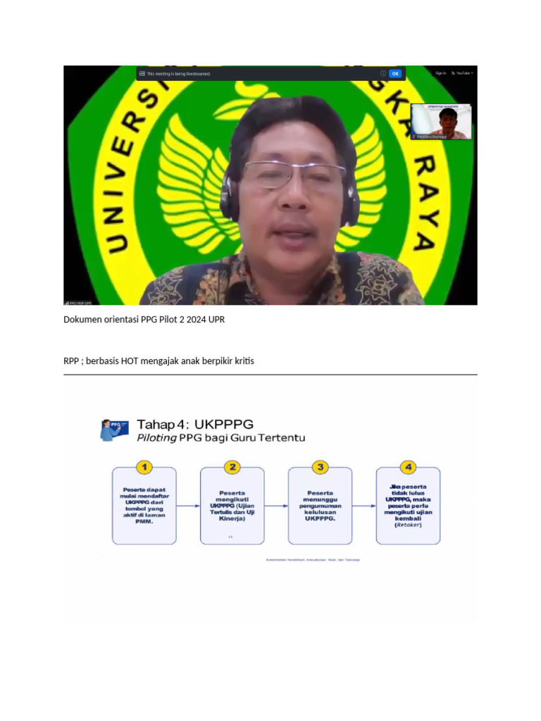 Dokumen Orientasi PPG Pilot 2 2024 UPR | PDF