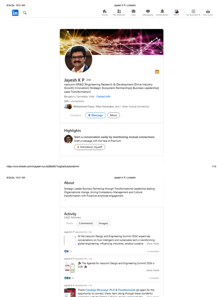 Jayesh K P - LinkedIn | PDF