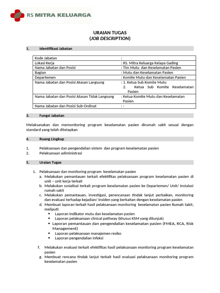 UT - Tim Mutu Dan Keselamatan Pasien1 | PDF
