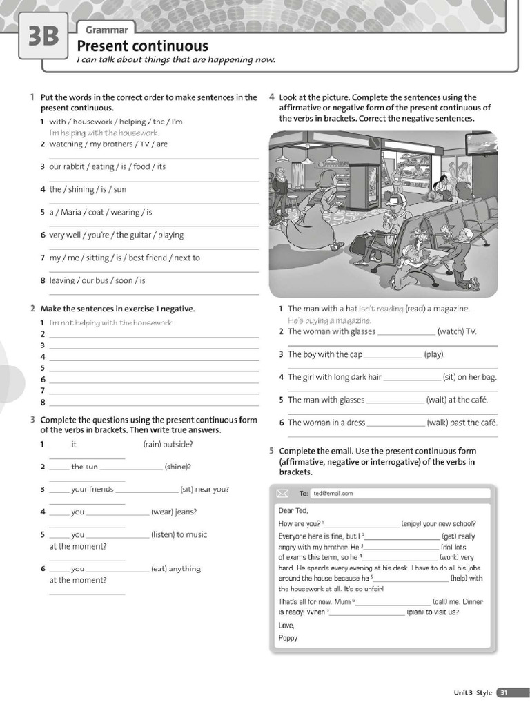 Present Continuous - Solutions - WB - Exercises | PDF
