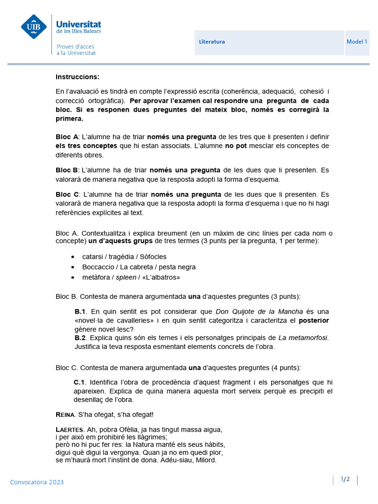 LITERATURA-2023 Uib | PDF