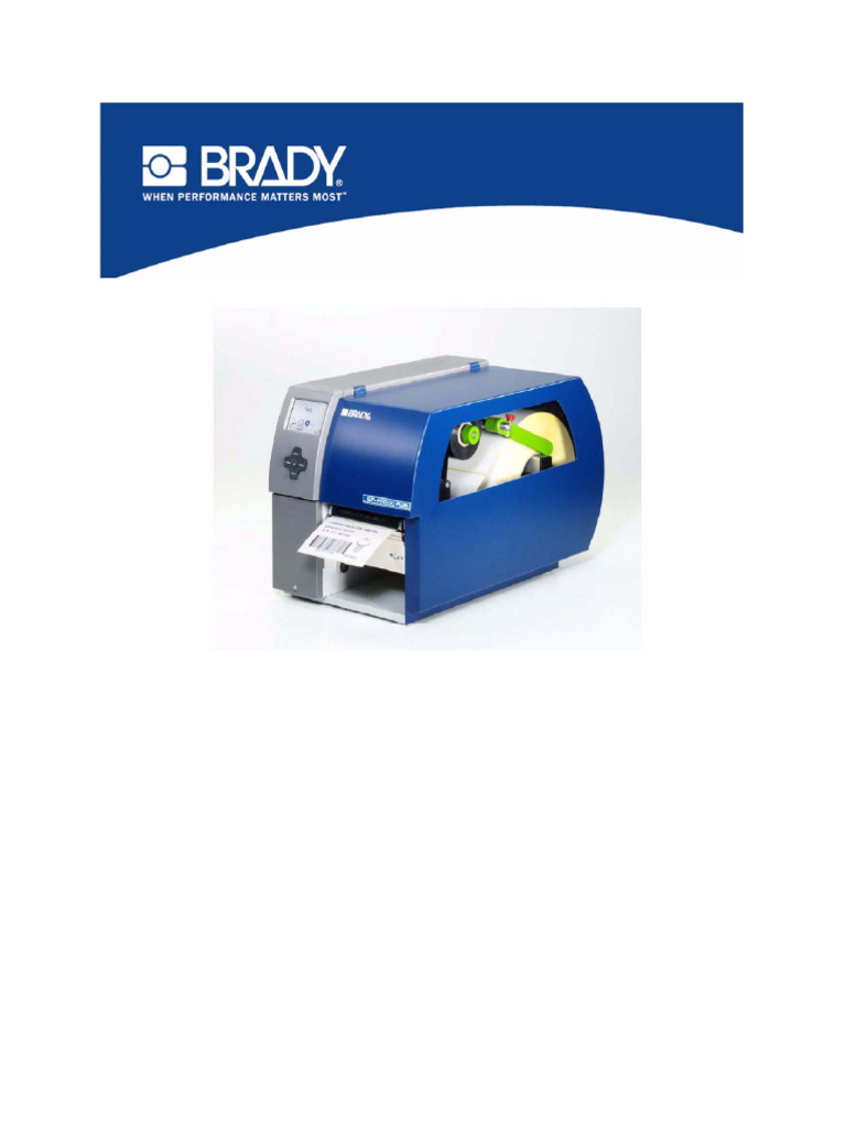 BradyPrinter PR PLUS User Manual | PDF