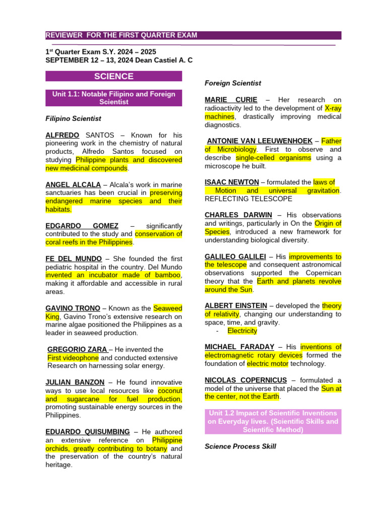 REVIEWER - 2nd Day September 13, 2024 (Friday) | PDF