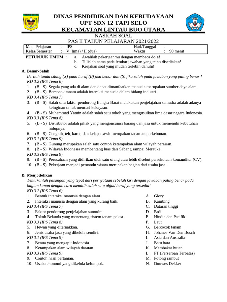 Soal Pas 2 Kelas 5 Ips Pdf