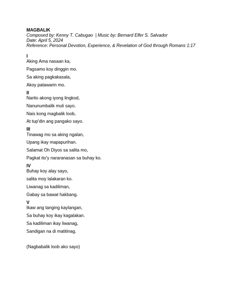MAGBALIK | PDF