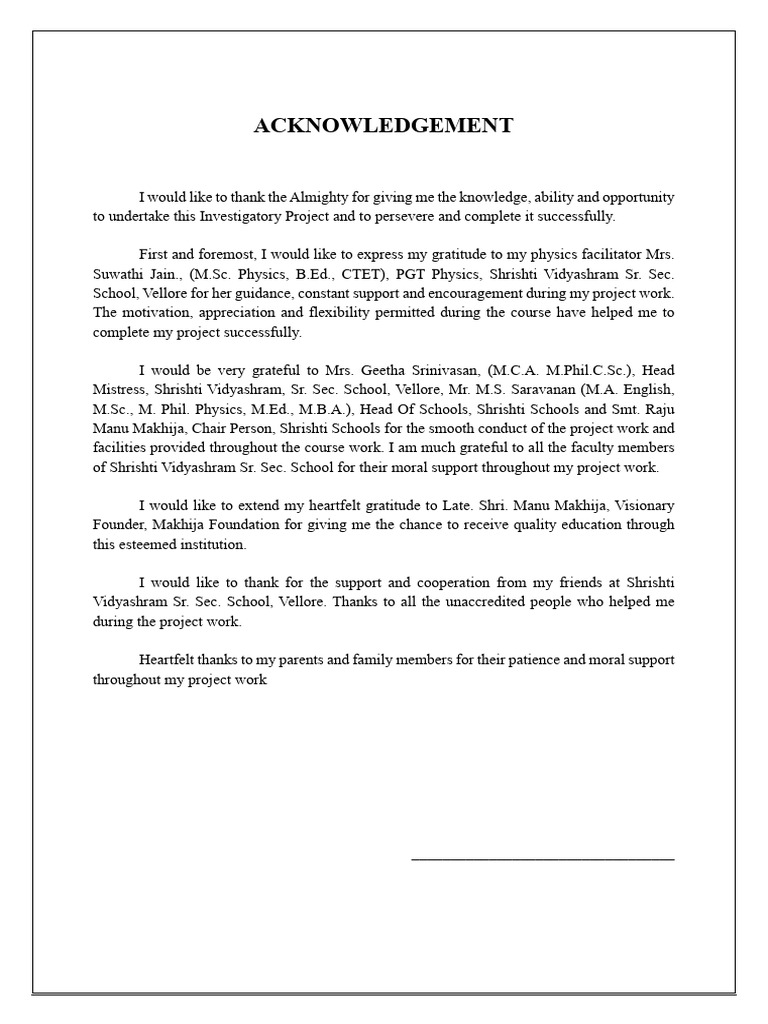 Acknowledgement | PDF