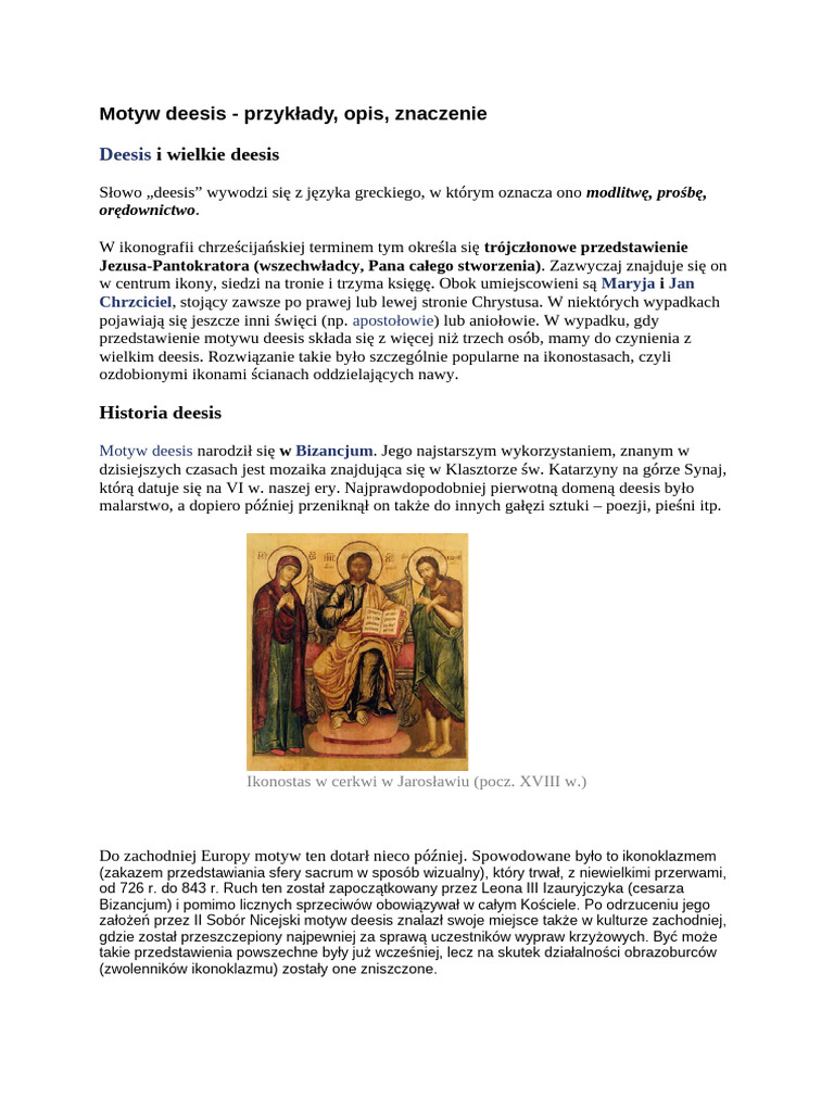 Motyw Deesis | PDF