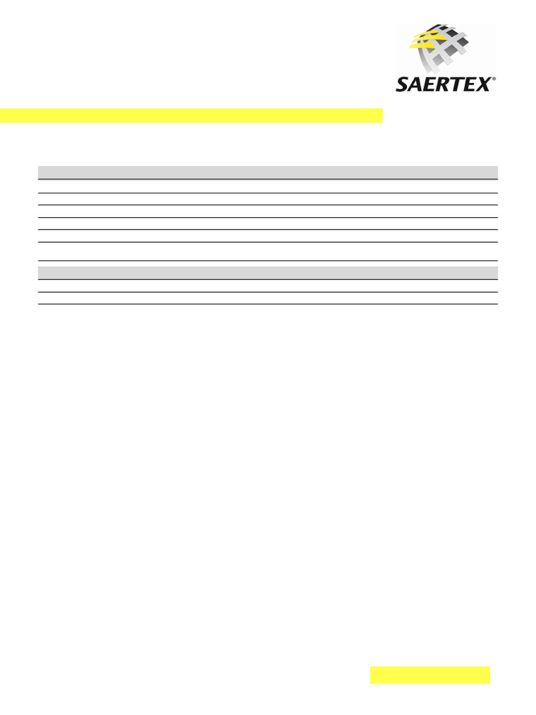 Technical Data Sheet Saertex | PDF