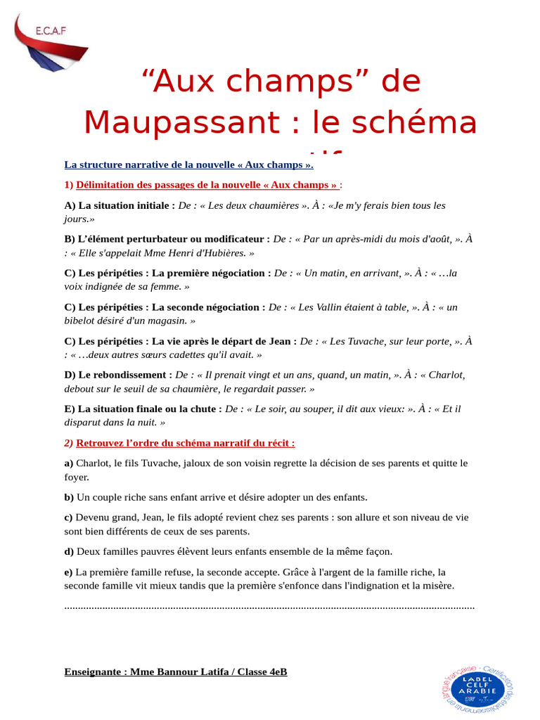 La Structure Narrative de La Nouvelle | PDF