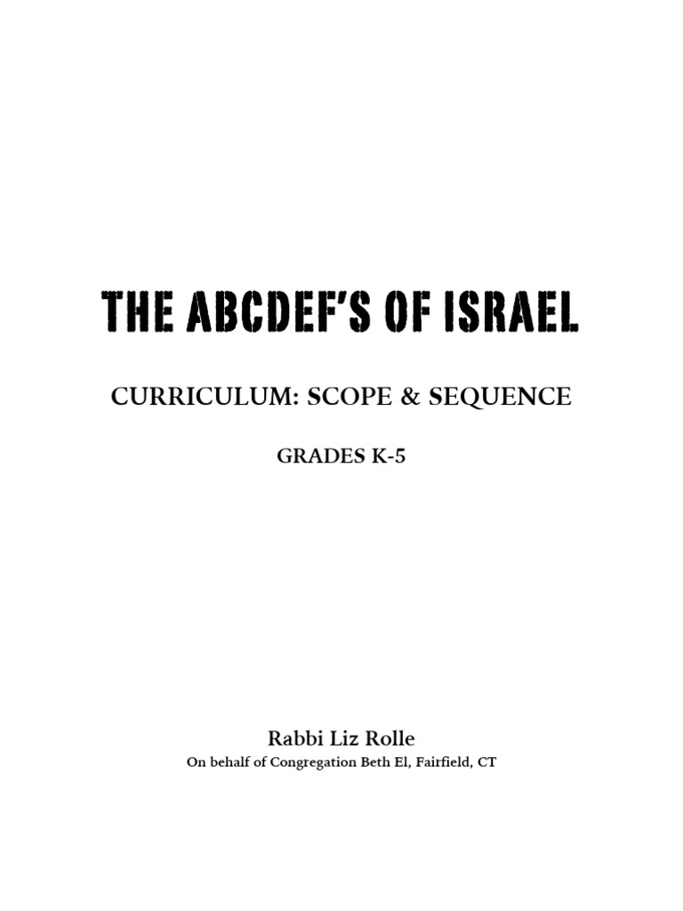 The Abcdef's of Israel Curriculum Scope Sequence - 240901 - 235843 | PDF | Israel | Social Science