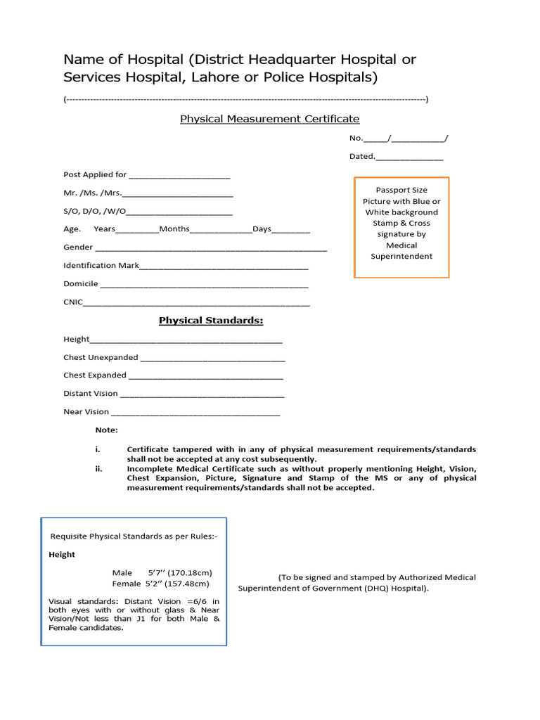 Physical Measurement Certificate - 240624111738 | PDF