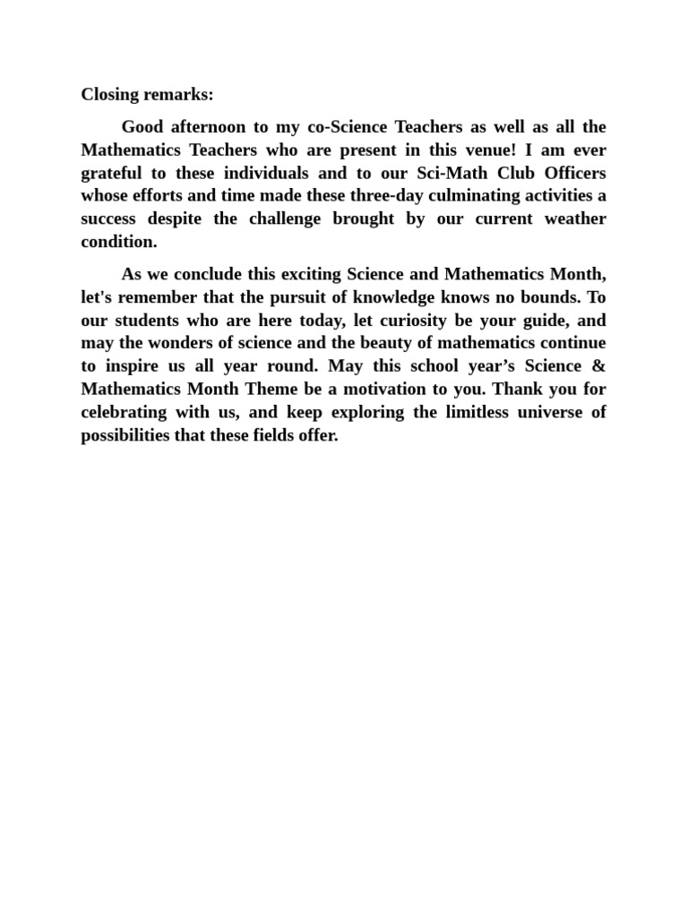 Closing Remarks | PDF