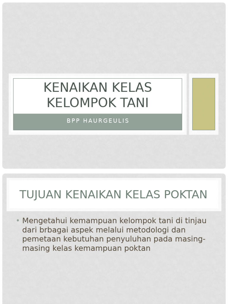 Kenaikan Kelas Kelompok Tani | PDF