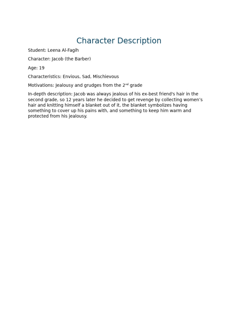 Character Description | PDF