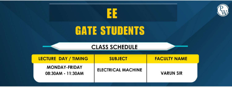 Class Schedule - Electrical Machine | PDF