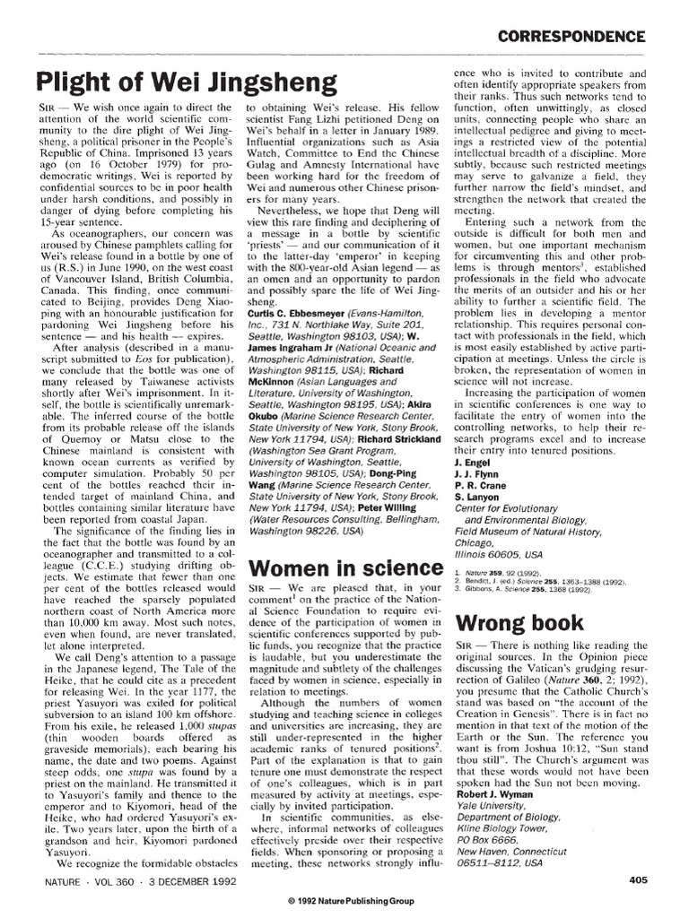 Plight of Wei Jingsheng | PDF