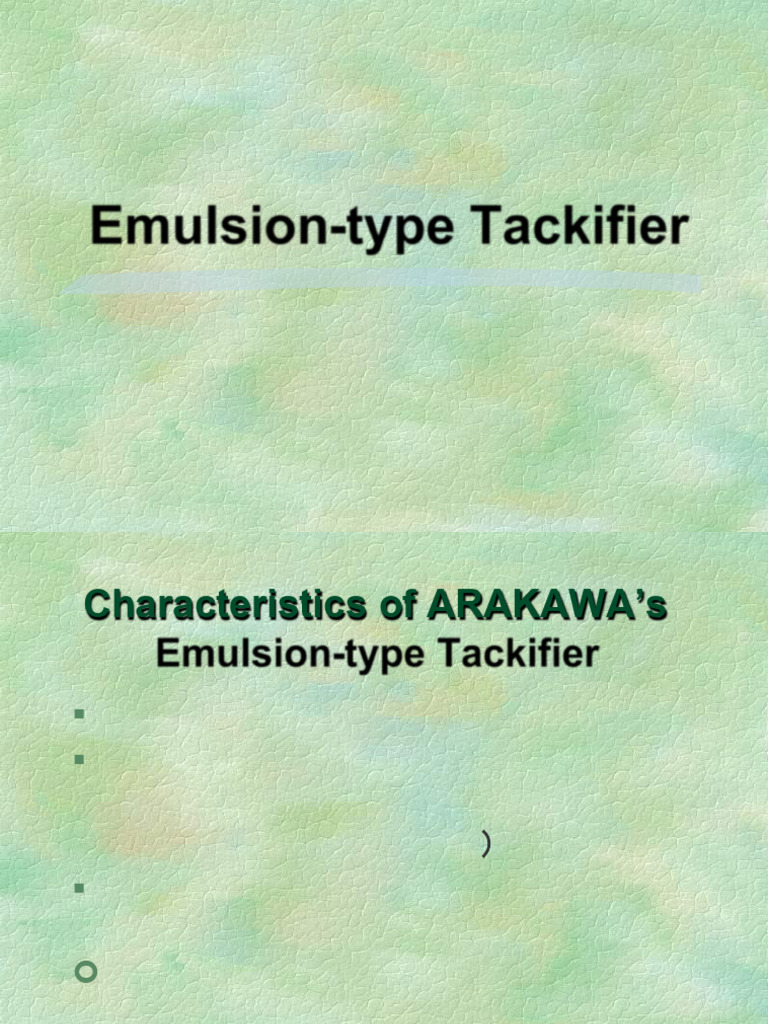 Emulsion-Type Tackifier | PDF