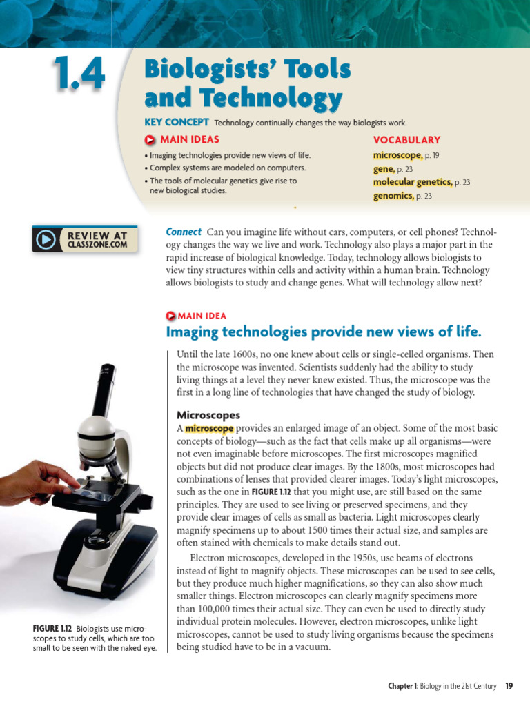 1.4 Biologists Tools and Technology | PDF
