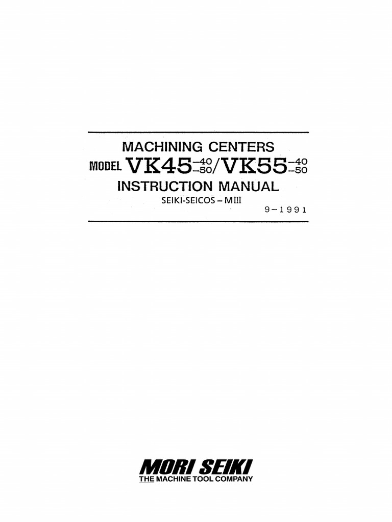 Instruction Manual VK45 1991 | PDF