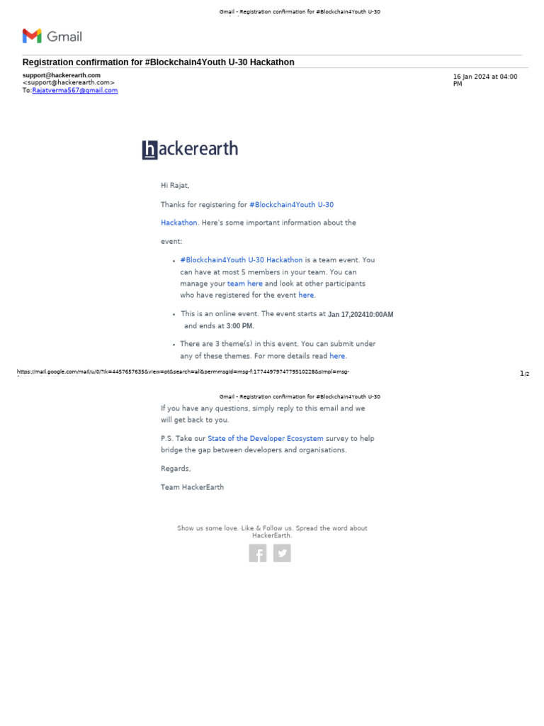 Hackathon Mail | PDF