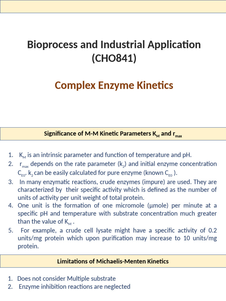 Complex Enzyme Kinetics | PDF