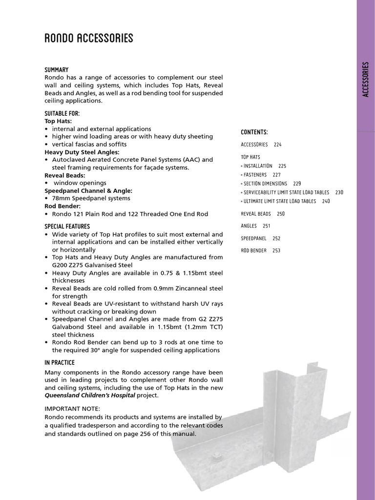 Rondo - 2015 - Design - Manual - Steel - Accessories | PDF