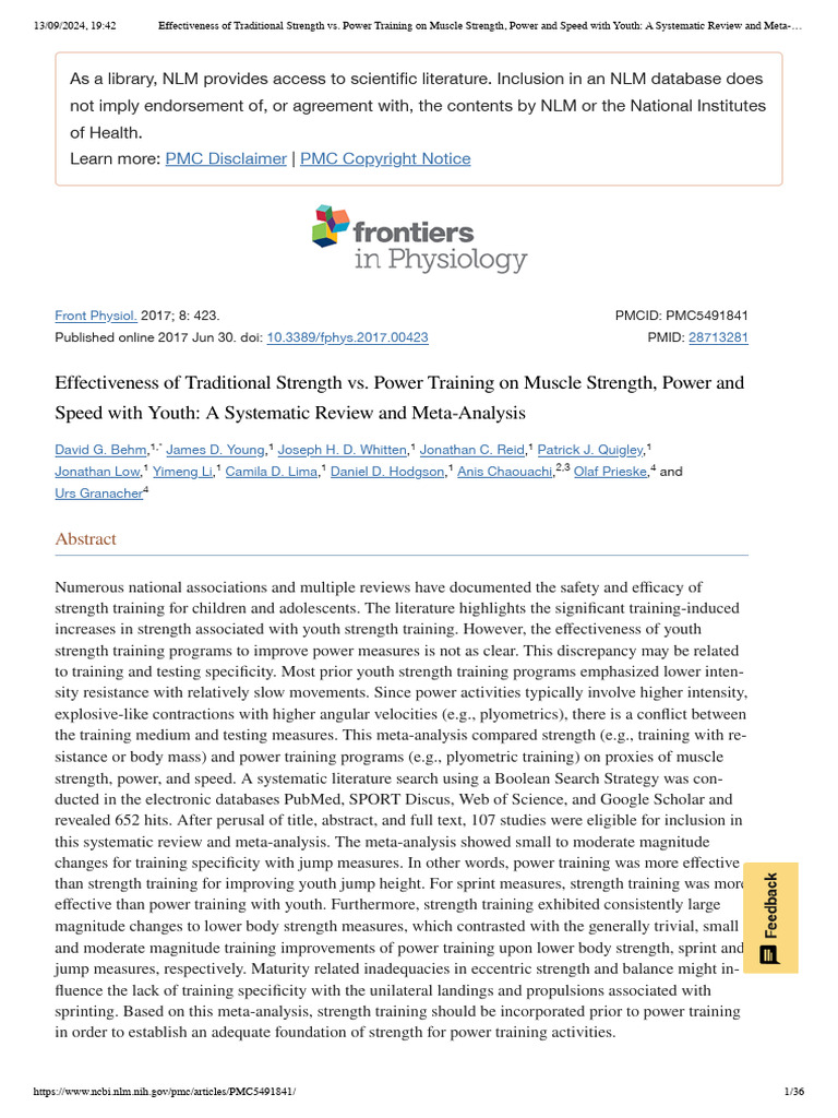 Effectiveness of Traditional Strength vs. Power Training On Muscle ...