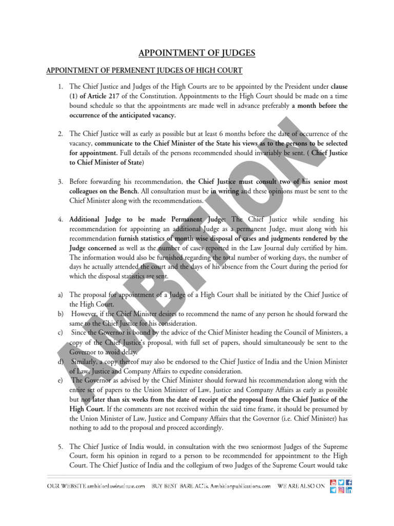 Appointment of Judges | PDF