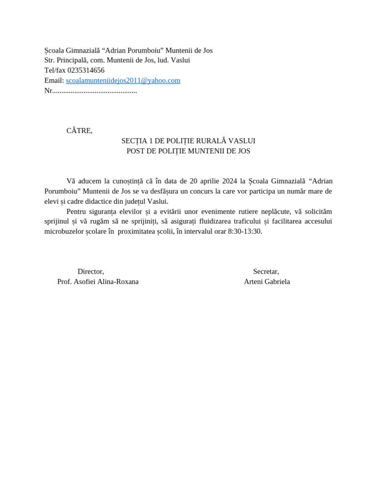 Adresa Politie | PDF