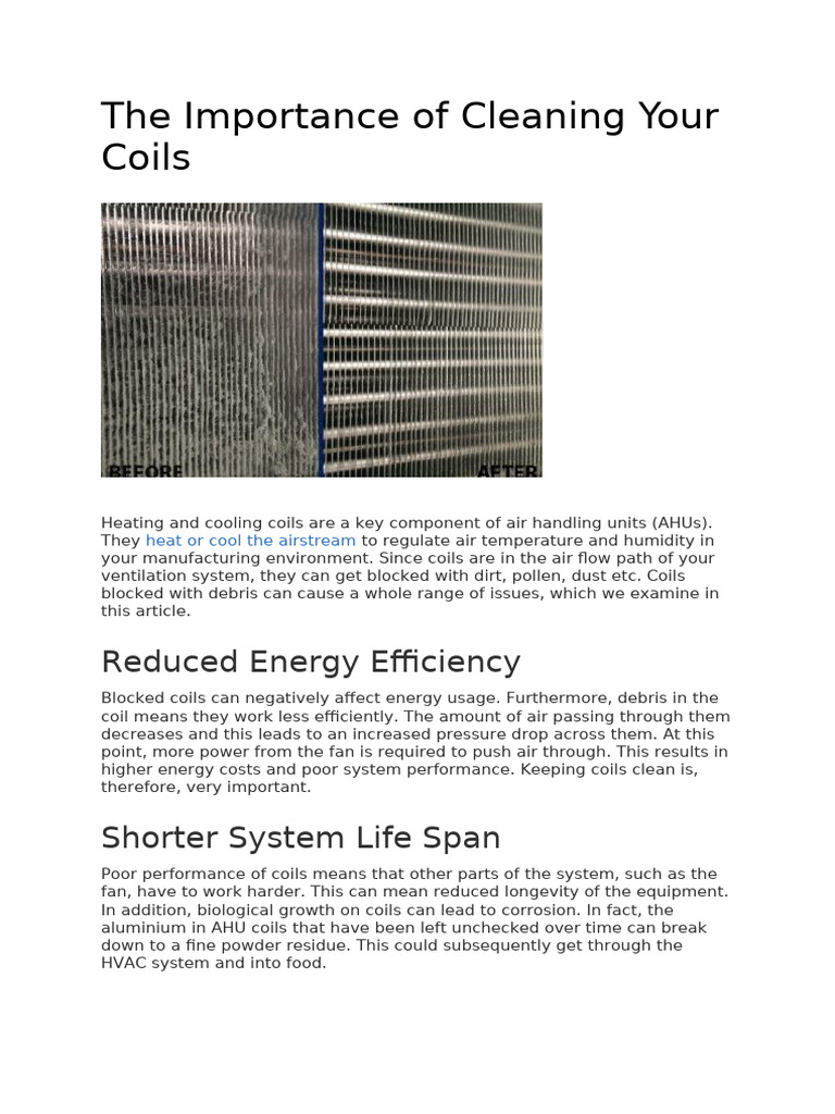 Importance of Cleaning Your Coils | PDF