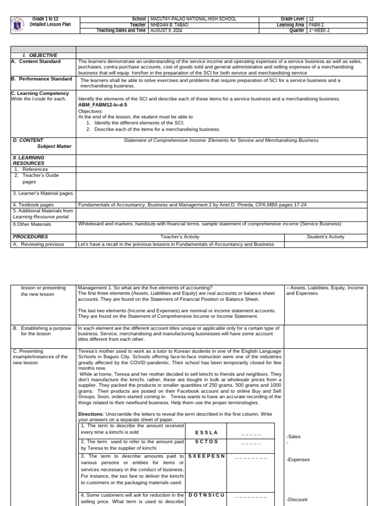 Fabm2 - q1d4 WEEK 2 | PDF