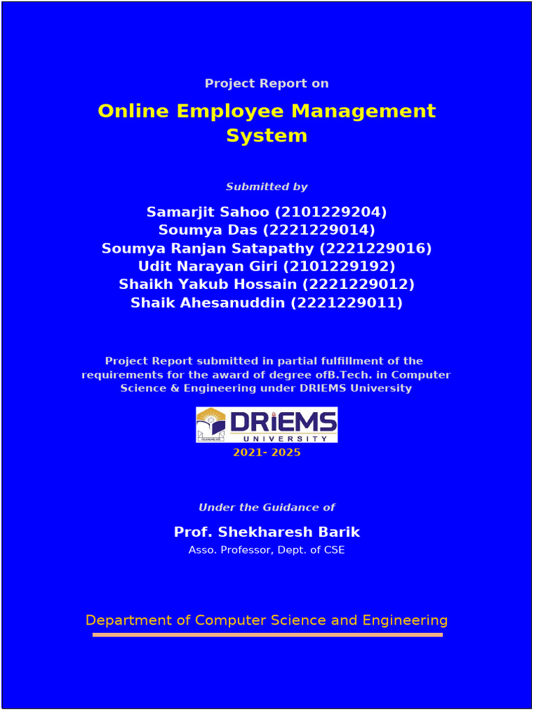 OEMS Report | PDF | Databases | Computers