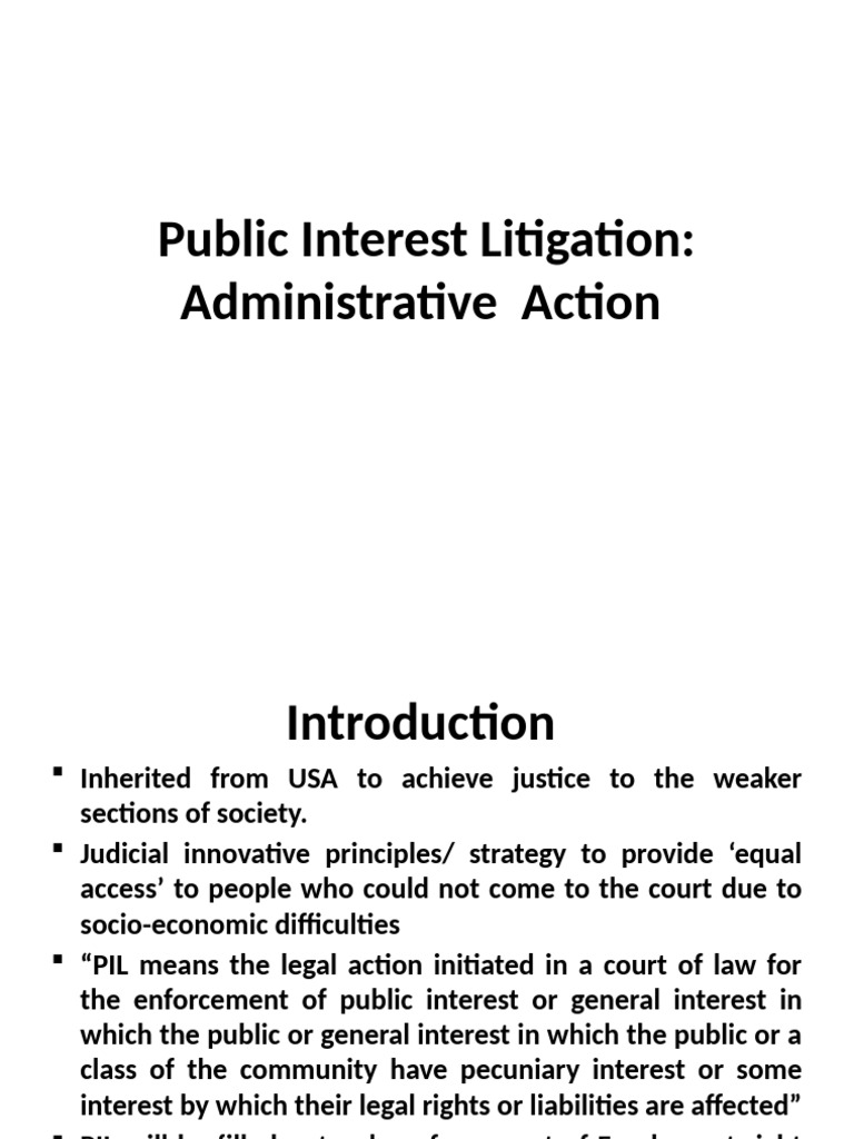 Public Interest Litigation | PDF | Justice | Crime & Violence